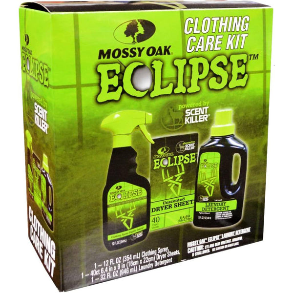 Mossy Oak Eclipse Laundry Kit Spray/Detergent/Dryer Sheets – Archery Warehouse